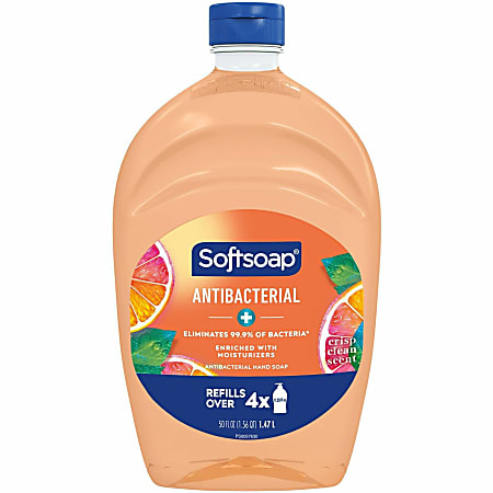 Softsoap Antibacterial Liquid Hand Soap Crisp Clean Scent 50 Oz Bottle ...