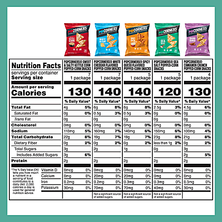PopCorners 4 Flavor Popped Corn Chips Snacks Variety Pack Box Of 28 ...