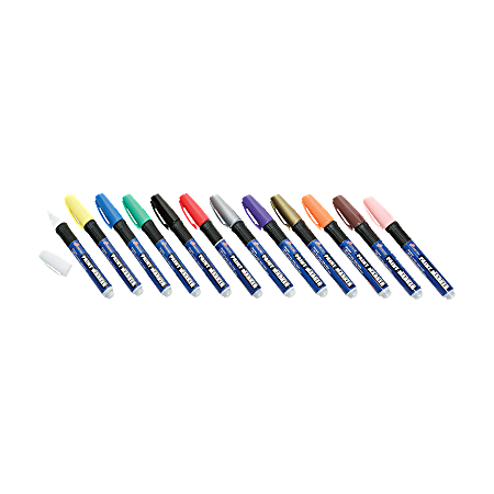 SKILCRAFT Oil Based Paint Markers Fiber Bullet Point Assorted Colors ...
