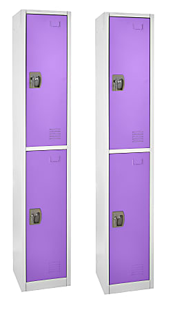 Alpine 2 Tier Steel Lockers 72 H x 15 W x 15 D Purple Set Of 2 Lockers ...