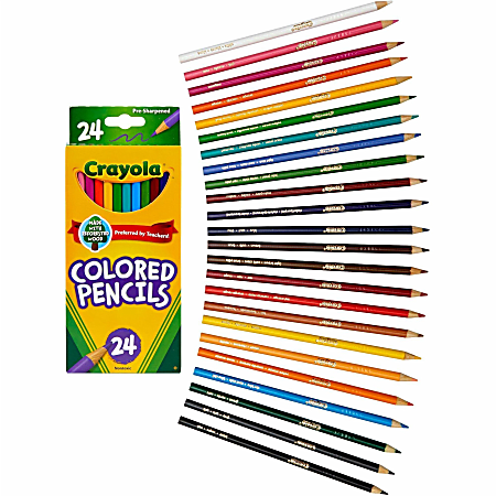 box of colored pencils or crayons