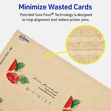 Avery Printable Mini Business Cards With Sure Feed Technology Print To ...