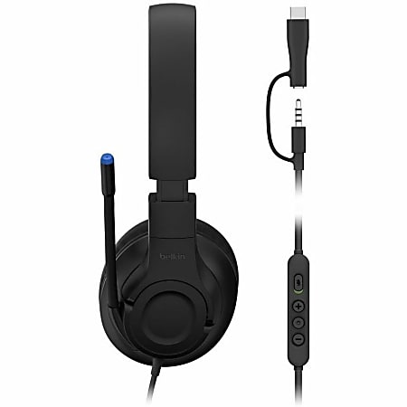Belkin SoundForm Inspire Wired Over Ear Headset for Kids Black - Office ...