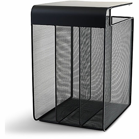 Safco Onyx Mesh Hanging Organizer Solid Top 3 Section Vertcal Black ...