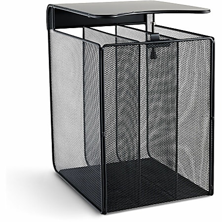 Safco Onyx Mesh Hanging Organizer Solid Top 3 Section Vertcal Black ...