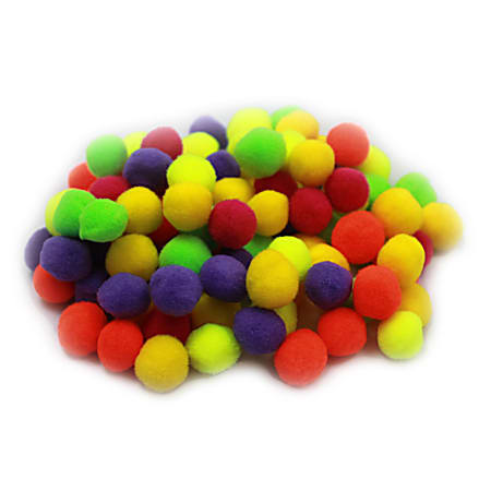 Charles Leonard Pom Poms 12 Hot Colors 100 Pom Poms Per Pack Set Of 12 ...