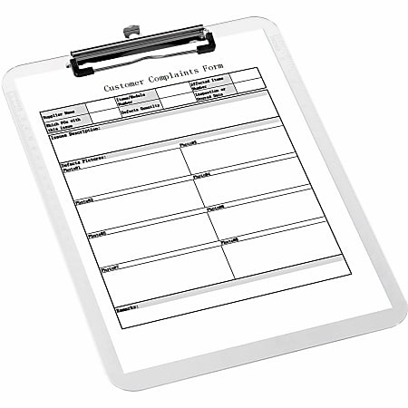 Sparco Plastic Clipboard With Flat Clip 8 12 x 11 Clear - Office Depot