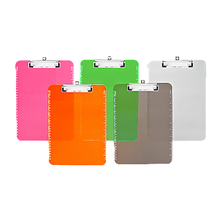 Sparco Plastic Clipboard With Flat Clip 8 12 x 11 Smoke - Office Depot