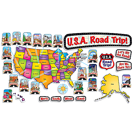 Scholastic U.S.A. Road Trip Bulletin Board Set 18 x 24 - Office Depot
