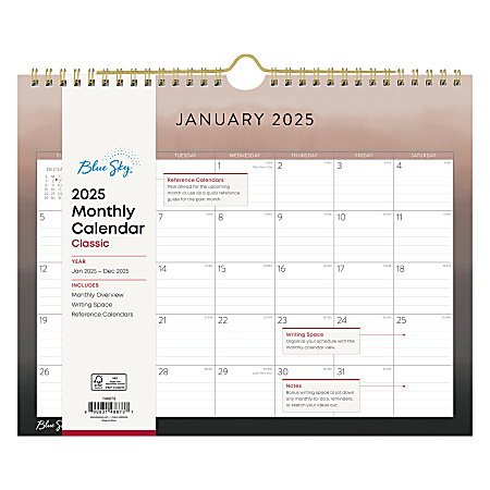 2025 Blue Sky Monthly Wall Calendar 11 x 8 34 Inner Peace January 2025 ...