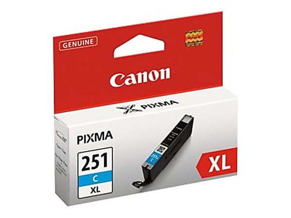 Canon CLI 251XL Cyan High Yield Ink Tank CLI 251C XL - Office Depot