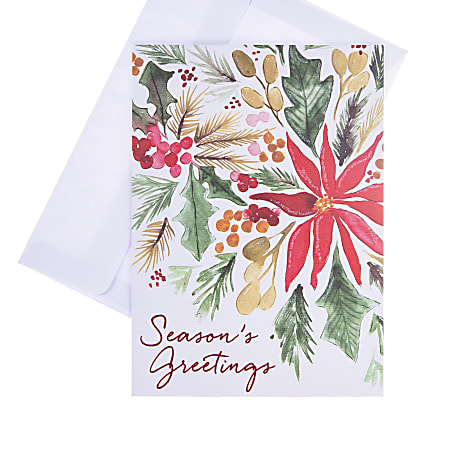 Graphique Holiday Boxed Cards 5 x 7 Poinsettias Box Of 15 ...