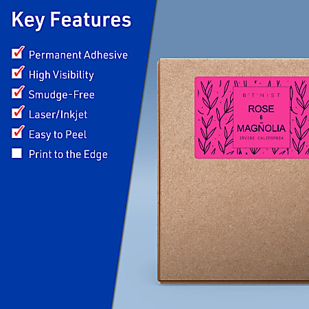 Avery Printable Labels With Sure Feed Technology 94258 NMP20 Rectangle ...