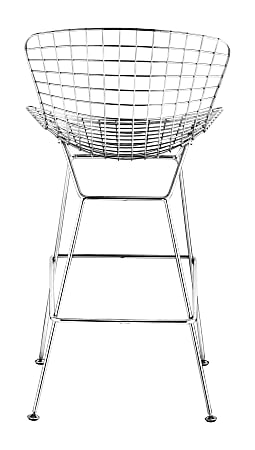 Zuo Wire Bar Chair - Chrome Leatherette Seat - Chrome Steel Frame ...