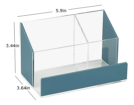 Realspace Acrylic Desk Organizer 3 716 H x 6 W x 3 58 D ClearBlue ...