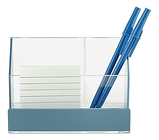 Realspace Acrylic Desk Organizer 3 716 H x 6 W x 3 58 D ClearBlue ...