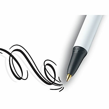 BIC Clic Stic Retractable Ballpoint Pens Medium Point 1.0 mm White ...