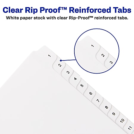 Exhibit Tabs Legal Compatible Letter Size Tab Dividers, Collated Legal ...