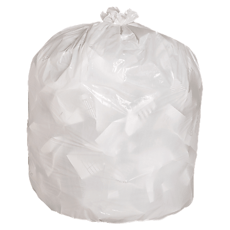 Genuine Joe 75percent Recycled Heavy Duty Contractor Trash Bags 13 Gallons 24 x 31 White Box Of 150 Office Depot