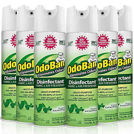 OdoBan Odor Eliminator Disinfectant 360 Spray Eucalyptus 14.6 Oz Pack ...