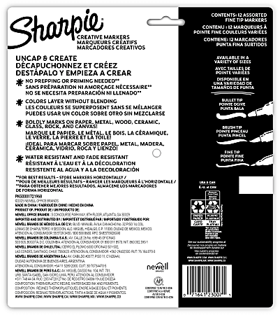 Sharpie Creative Markers Earth Tones Water Based Acrylic Paint Markers ...