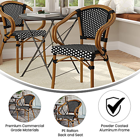 Flash Furniture Bordeaux IndoorOutdoor Commercial Bistro Stacking Chair ...