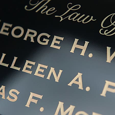 Custom Engraved Black Metal Trophy Award And ID Plates 2 x 10 - Office ...
