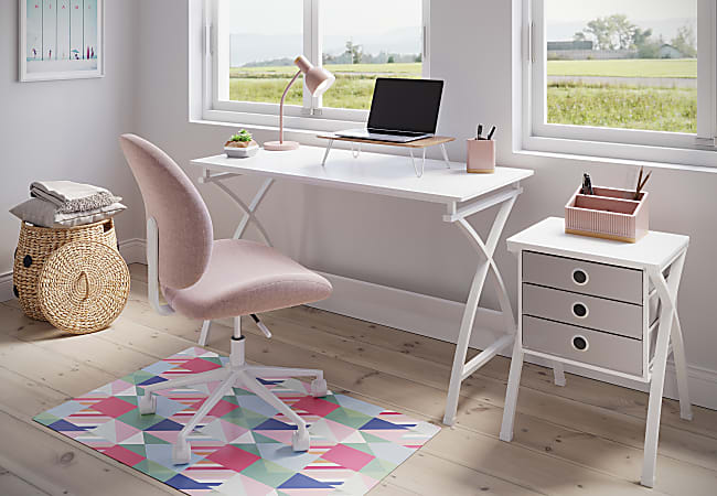 Realspace Brigsley Fabric Low Back Task Office Chair PinkWhite - Office ...
