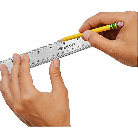 Westcott Stainless Steel Rulers 18 L x 1 W Stainless Steel Pack Of 12 ...