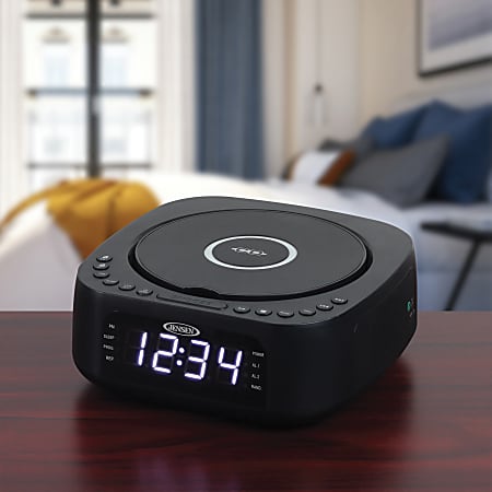 JENSEN Stereo Digital Dual Alarm Clock With Top Loading CD Player FM ...