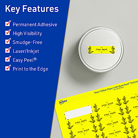 Avery Print To The Edge Labels With Sure Feed Technology And Easy Peel ...