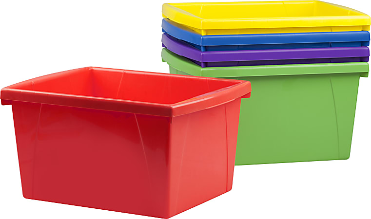 Storex Classroom Storage Bins Medium Size Assorted Colors Pack Of 6 ...