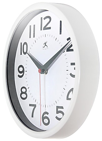 Infinity Instruments Metro Round Wall Clock 9 White - Office Depot