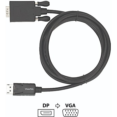 VisionTek DisplayPort to VGA 2 Meter Cable MM DisplayPort to VGA Active ...