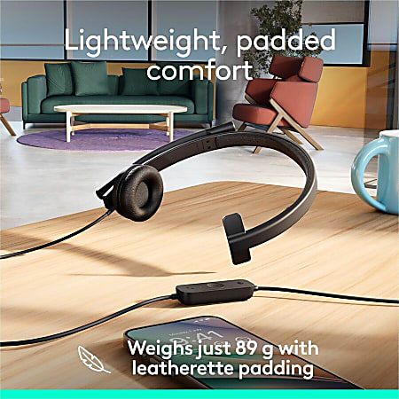 Logitech USB Headset Mono H570e Mono USB Wired 31.50 Hz to 20 kHz Over ...