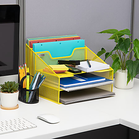 Mind Reader Desktop Vertical Paper Tray Organizer 9 12 H x 11 12 W x 12 ...