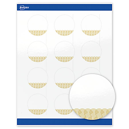 Avery Printable Labels With Sure Feed Technology S00 EWW Round 2 Glossy ...