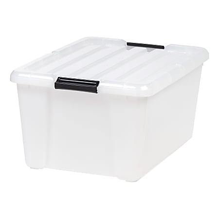 Iris Latching Storage Boxes 11.25 Gallon Clear Set Of 4 Boxes - Office ...