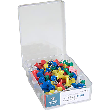 Sparco Pushpins 38 Assorted Colors Box Of 100 - Office Depot