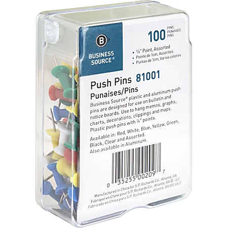 Sparco Pushpins 38 Assorted Colors Box Of 100 - Office Depot