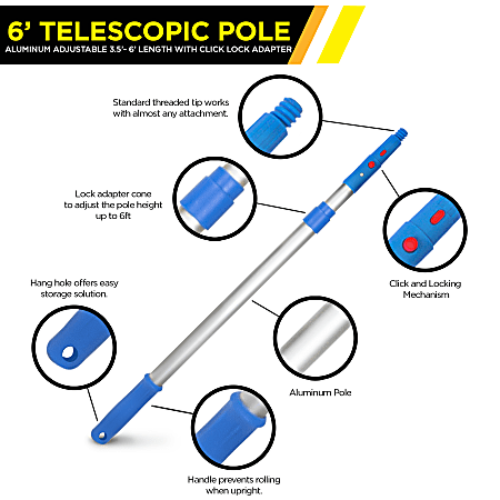 Gritt Commercial Swivel Window Squeegee And Telescopic Pole Window ...