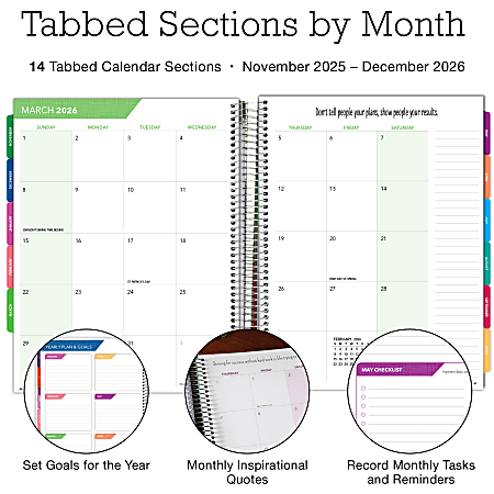 2026 Excello Brands Deluxe DailyWeeklyMonthly Planner 8.5 x 11 Teal ...