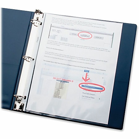 Business Source Sheet Protectors For Letter 8 12 x11 Sheet 3x Holes ...