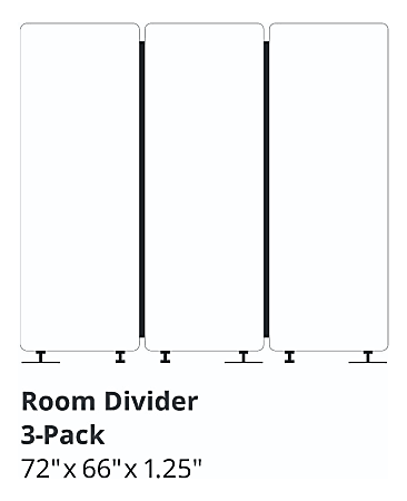 Luxor RECLAIM Acoustic Privacy Panel Room Dividers 66 H x 24 W Misty ...