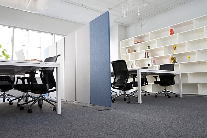 Luxor RECLAIM Acoustic Privacy Panel Room Dividers 66 H x 24 W Misty ...