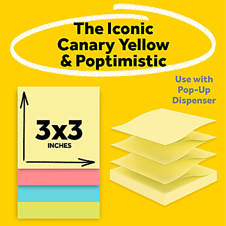 Post it Pop Up Notes 14 Pads 100 Sheets 3 in x 3 in Clean Removal ...