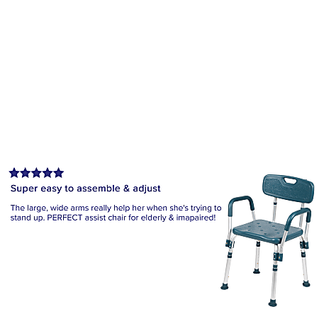 Flash Furniture Hercules Adjustable Bath And Shower Chair With Quick ...