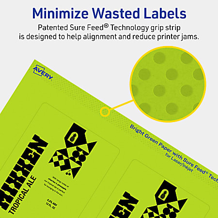 Avery Print To The Edge Labels With Sure Feed Technology 94252 BGP20 Rectangle 4 x 3 Matte ...