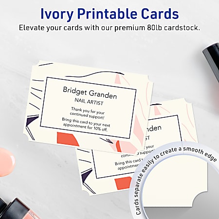 Avery Printable Invitation Cards 5 x 7 Rectangle Scalloped Edge Matte ...