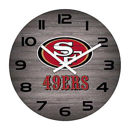 Imperial NFL Weathered Wall Clock 16 San Francisco 49ers - Office Depot